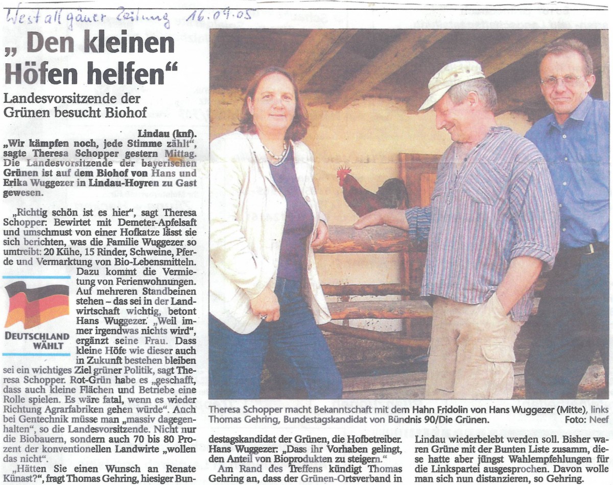 Theresa Schopper und Thomas Gehring besuchen Lindauer Biohof: Quelle ...